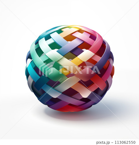 Colorful 3d ball on a white background. Vector...のイラスト素材 [113062550 ...