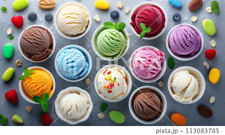 scoops ice creamのイラスト素材 [113083785] - PIXTA