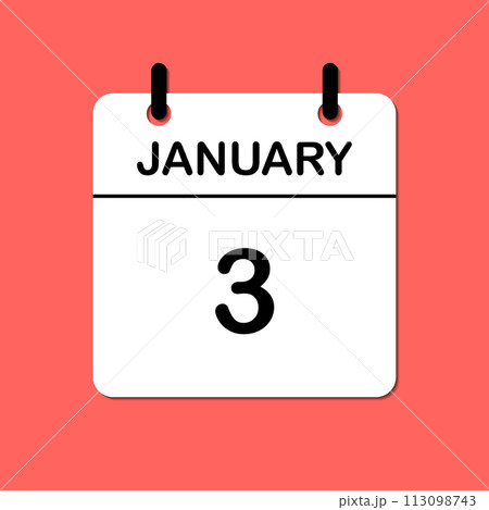 January 3. Daily Calendar icon for design....のイラスト素材 [113098743] - PIXTA
