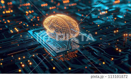 The convergence of machine learning, artificial...のイラスト素材 [113101872 ...