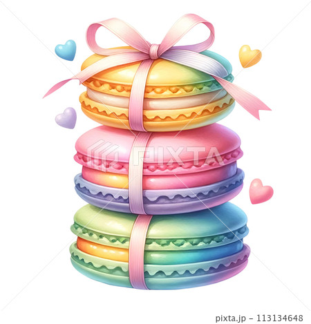 Rainbow macaroonsのイラスト素材 [113134648] - PIXTA