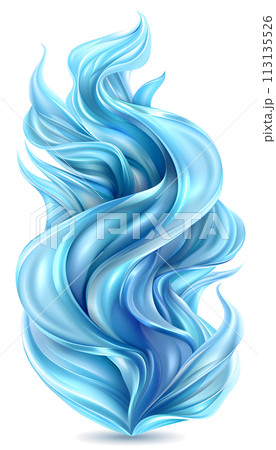 Electric blue flame on a white background,...のイラスト素材 [113135526] - PIXTA