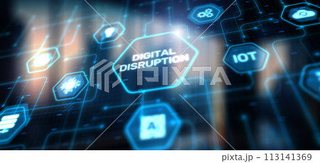 Digital disruption background. Innovation...のイラスト素材 [113141369] - PIXTA