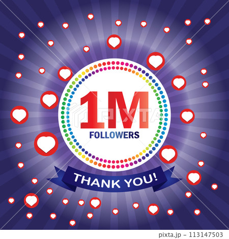 Thank you 1M followers cardのイラスト素材 [113147503] - PIXTA
