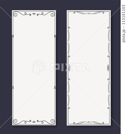 Vintage ornamental decorative vertical banner...のイラスト素材 [113181103] - PIXTA