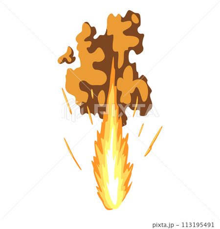 Gun flashe or gunshot animation. Fire explosion...のイラスト素材 [113195491 ...