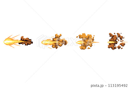 Gun flashes or gunshot animation. Collection of...のイラスト素材 [113195492 ...
