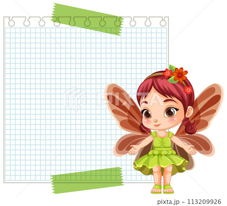 Fairy with Notepad Vector Illustrationのイラスト素材 [113209926] - PIXTA