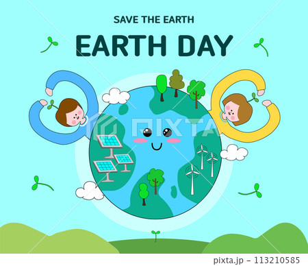 Design - Earth Day - Environmental Posterのイラスト素材 [113210585] - PIXTA