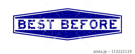Grunge blue best before word hexagon rubber...のイラスト素材 [113222119] - PIXTA