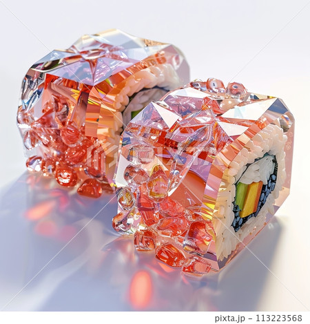 sushi crystal on white backgroundのイラスト素材 [113223568] - PIXTA