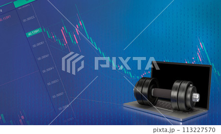 The dumbbell and Notebook for bodybuilding or...のイラスト素材 [113227570] - PIXTA