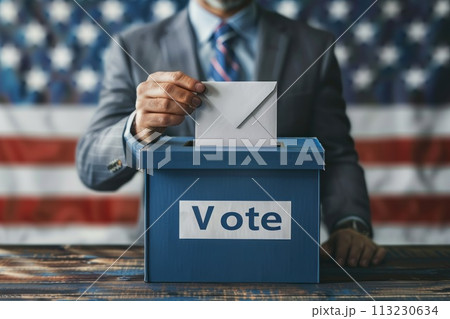 A man is voting in an electionのイラスト素材 [113230634] - PIXTA