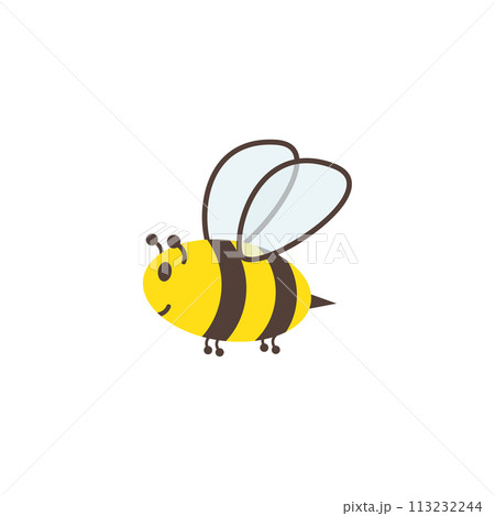 Cartoon cute bee isolated illustrationのイラスト素材 [113232244] - PIXTA