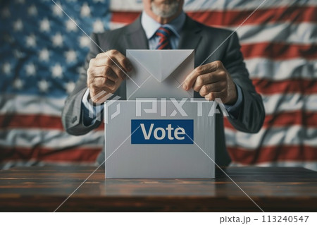 A man is voting in an electionのイラスト素材 [113240547] - PIXTA