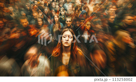 Solitude within a Crowdのイラスト素材 [113258002] - PIXTA