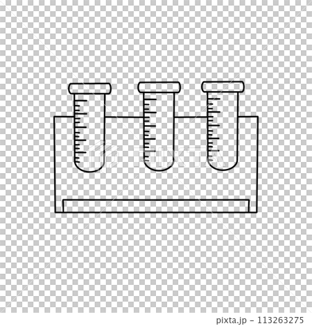 Three glass beakers with a ruler on top of them-插圖素材 [113263275] - PIXTA圖庫