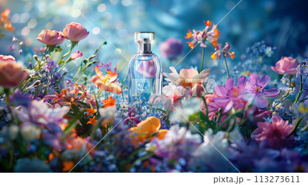 The vibrant explosion of spring flowers around...のイラスト素材 [113273611 ...