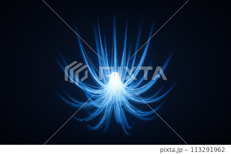 Glowing neon hanging lines, 3d rendering.のイラスト素材 [113291962] - PIXTA