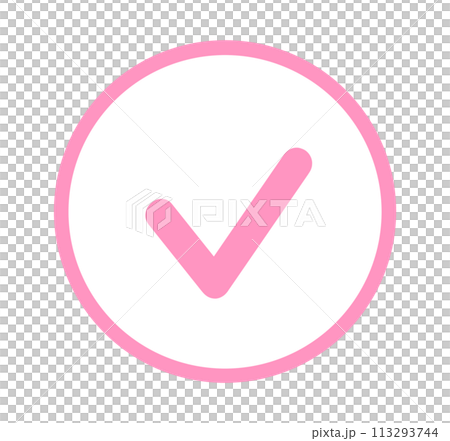 Simple pink check mark - Stock Illustration [113293744] - PIXTA