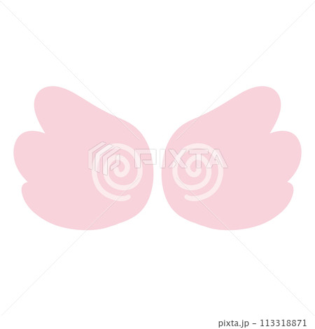 Cute Pink Angel Wings Cartoon illustration Cute...のイラスト素材 [113318871 ...