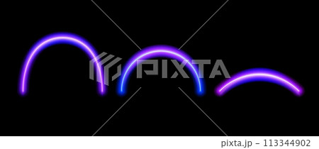 Purple neon glowing arc set. Shining arch...のイラスト素材 [113344902] - PIXTA