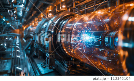 An image of a particle accelerator with dynamic...のイラスト素材 [113345104 ...