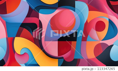 The picture of the repetitive shape bright...のイラスト素材 [113347265] - PIXTA
