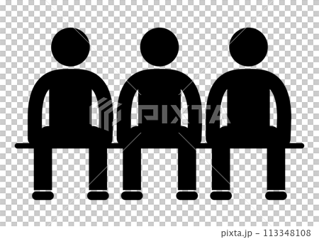 Pictogram for sitting and waiting. Audience... - Stock Illustration ...