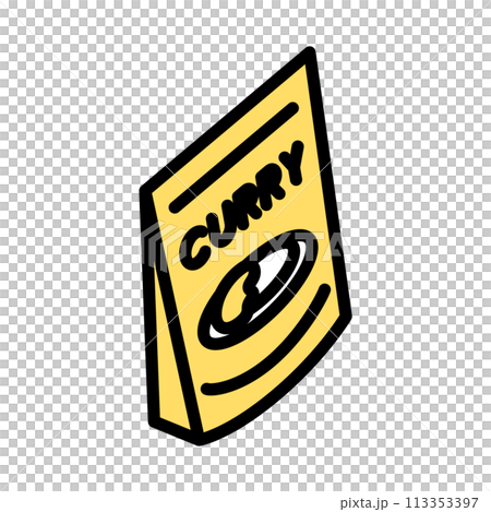 Simple illustration of instant curry package - Stock Illustration ...