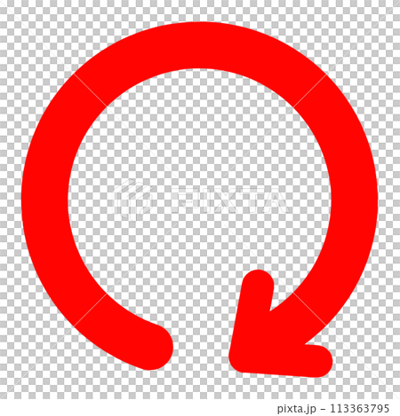 Red circle arrow - Stock Illustration [113363795] - PIXTA