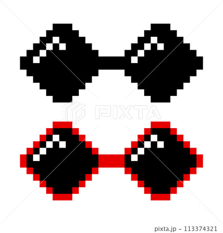 Pixelated Sunglasses Set. Pixel Boss Glasses 8. 113374321 PIXTA