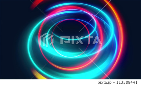 Luminous Swirling Glowing Circlesのイラスト素材 [113388441] - PIXTA