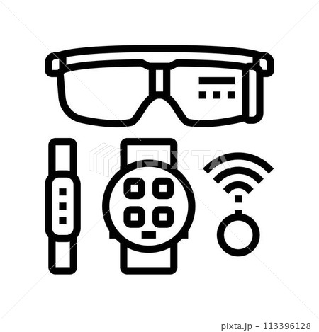 wearable tech enthusiast line icon vector...のイラスト素材 [113396128] - PIXTA