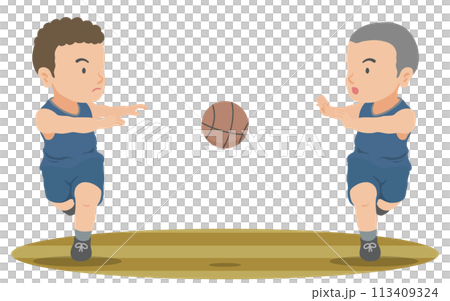 Running pass basketball - Stock Illustration [113409324] - PIXTA