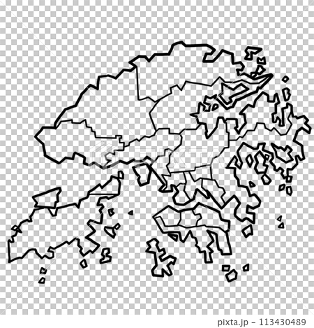 Hong Kong political map outlineのイラスト素材 [113430489] - PIXTA