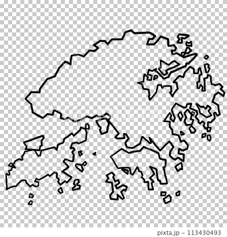 Hong Kong map outlineのイラスト素材 [113430493] - PIXTA
