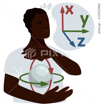 Solving geometric problems, axis and dimensionsのイラスト素材 [113452868] - PIXTA