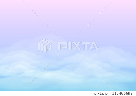 Delicate sky background with fluffy clouds....のイラスト素材 [113460698] - PIXTA