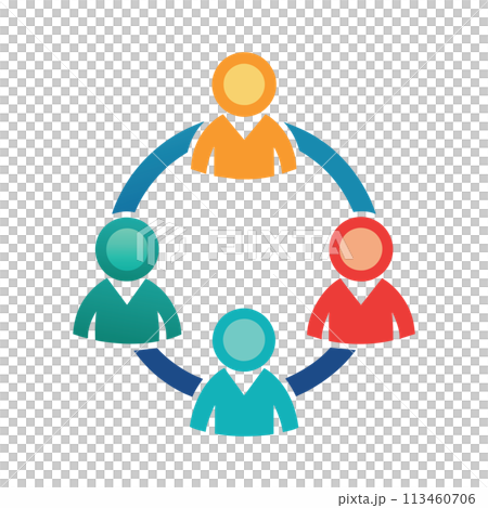 Unified Teamwork Icon: Symbolizing Collective...のイラスト素材 [113460706] - PIXTA