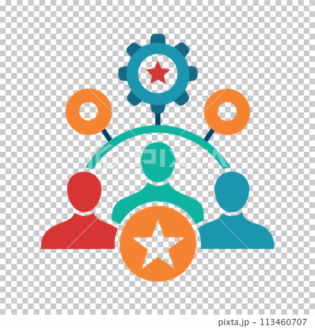 Unified Teamwork Icon: Symbolizing Collective...のイラスト素材 [113460707] - PIXTA