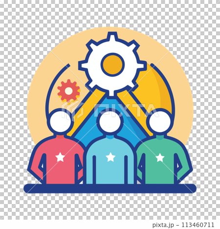 Unified Teamwork Icon: Symbolizing Collective...のイラスト素材 [113460711] - PIXTA