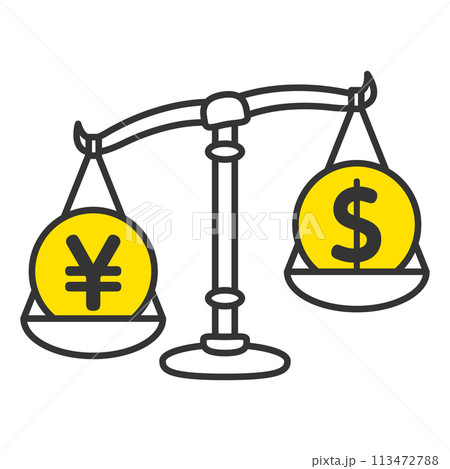 円高 ドル安 天秤アイコンのイラスト素材 [113472788] - PIXTA