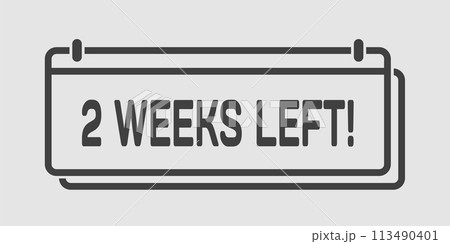 Countdown weekly calendar icon - two weeks leftのイラスト素材 [113490401] - PIXTA