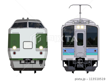 長野の列車No.4_189系 / E127系100番台のイラスト素材 [113510519] - PIXTA