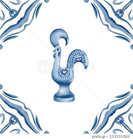 A rooster as animal symbol of Portuguese...のイラスト素材 [113535303] - PIXTA