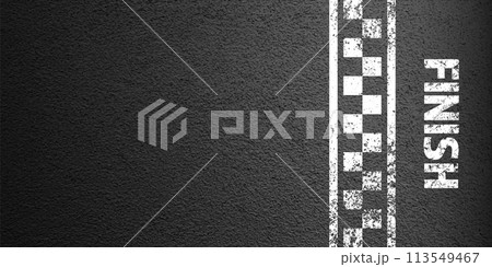 Asphalt road with white finish line marking,...のイラスト素材 [113549467] - PIXTA
