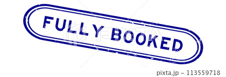 Grunge blue fully booked word rubber seal stamp...のイラスト素材 [113559718] - PIXTA
