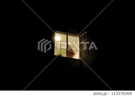 Man in the windowのイラスト素材 [113576369] - PIXTA