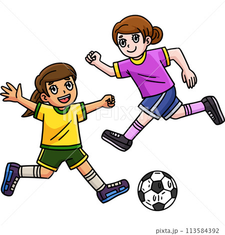 Soccer Girl Cartoon Clip Art